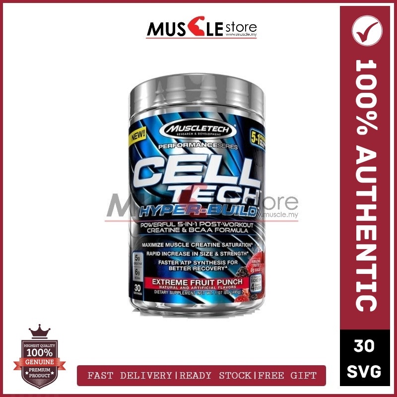 MuscleTech Cell Tech Hyper Build 30 Serving Post Workout, Muscle ...