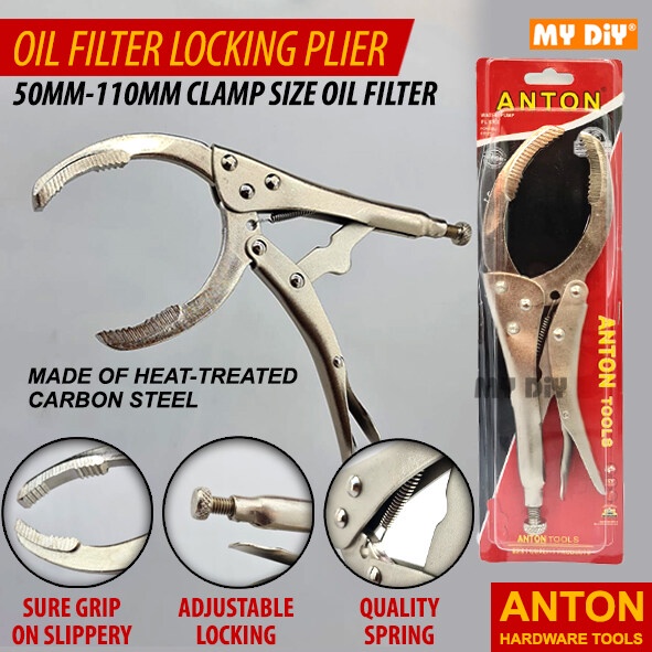 ANTON Oil Filter Locking Plier 50mm-110mm Clamp Size Oil Filter Opener ...