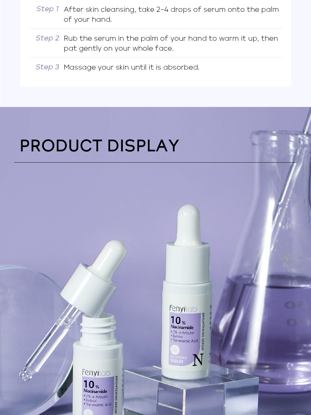 Fenyi Lab 10% Niacinamide Brightening Serum Retinol Shrink Pores Anti ...