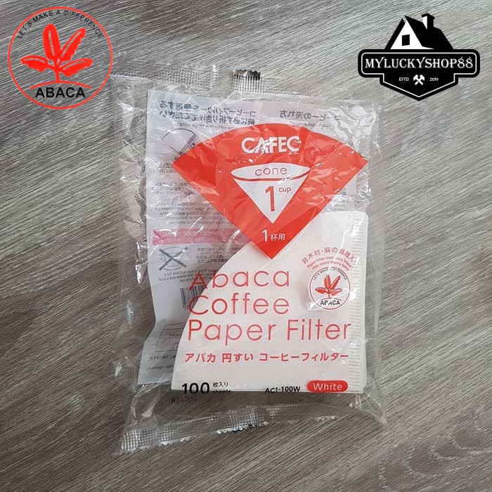 Cafec Abaca AC1-100W Filter Paper V60 01 White Contents 100pcs - 100pcs ...