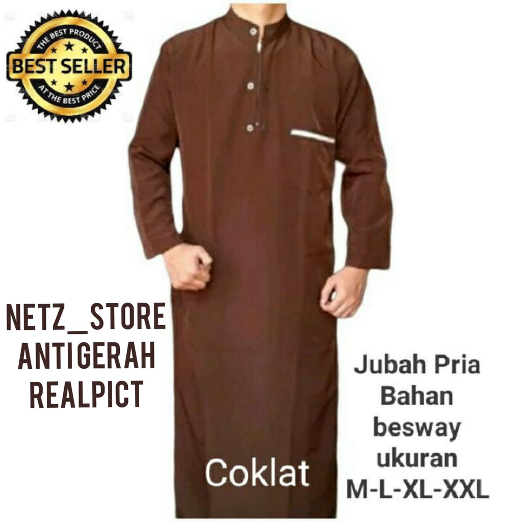 Men's MARON Brown Robe NETZ_STORE PREMIUM/ MUSLIM Men's Robe/Youth To ...