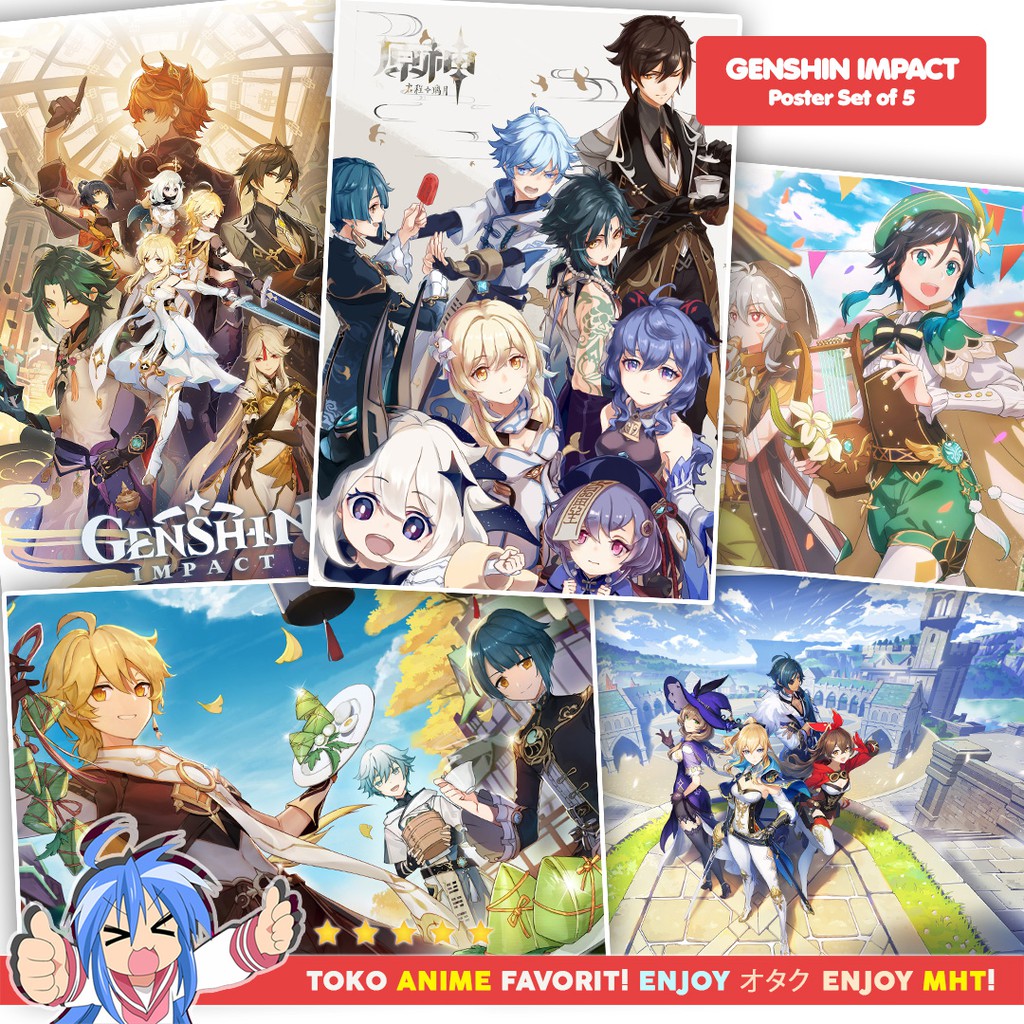 Genshin Impact Game Anime Poster Set Of 5 | Shopee Malaysia