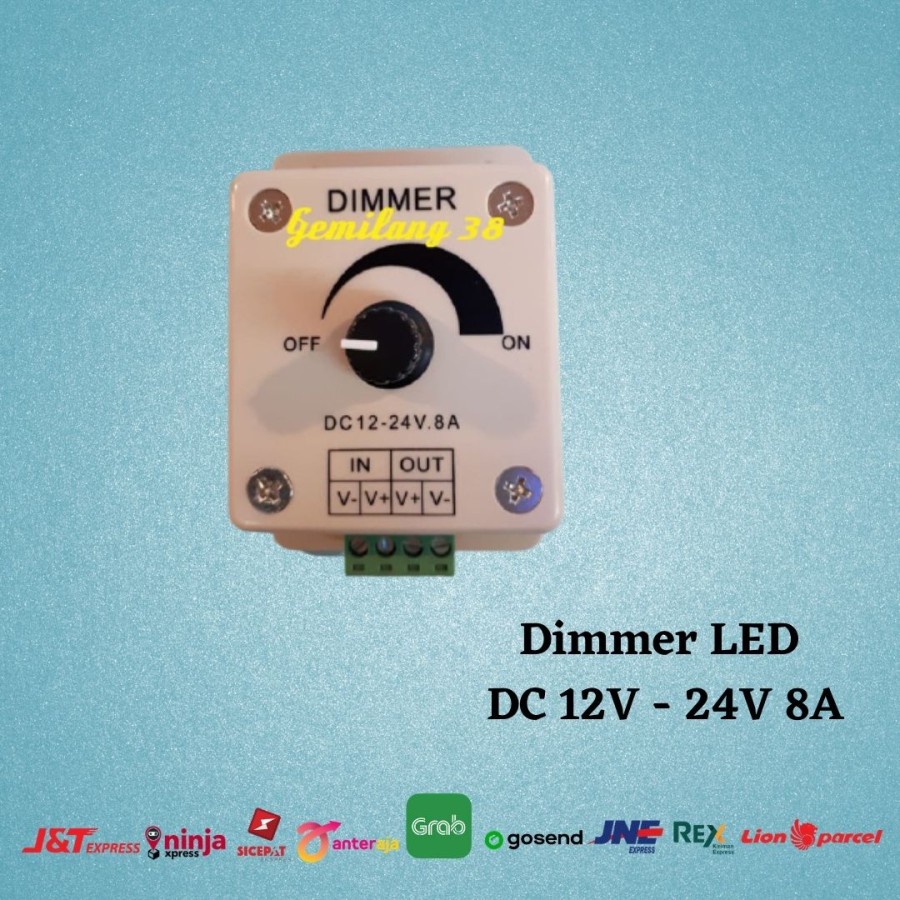 PUTIH DC LED Strip Light Dimmer 12V - 24V 8A Dimmer DC Casing White PWM ...