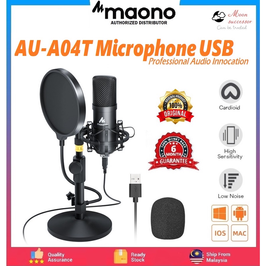 Maono AU-A04T AU-A04TC AU-A04TR USB Microphone Kit 192KHZ/24BIT ...