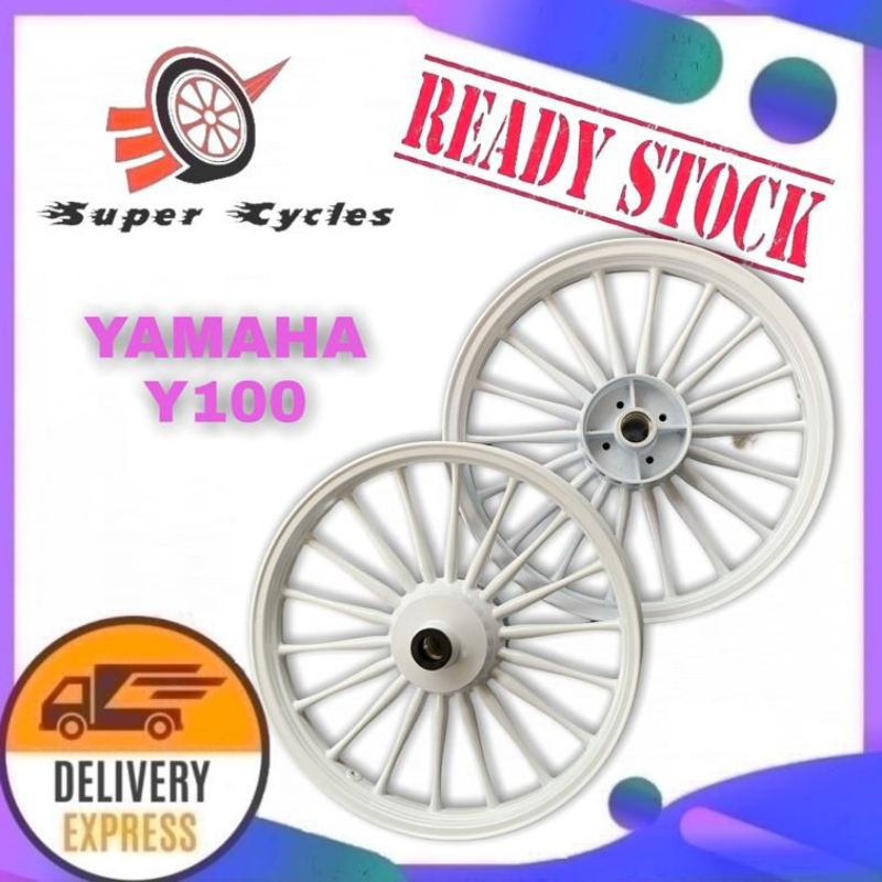 SPORT RIM YAMAHA Y100 / HONDA GBO & WAVE125 18KAKI - WHITE | Shopee ...