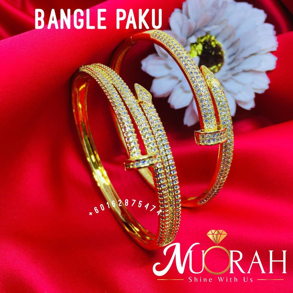 BANGLE PAKU 🌹•Emas Korea Exclusive Design 💯 Mcm emas sebenar • | Shopee ...