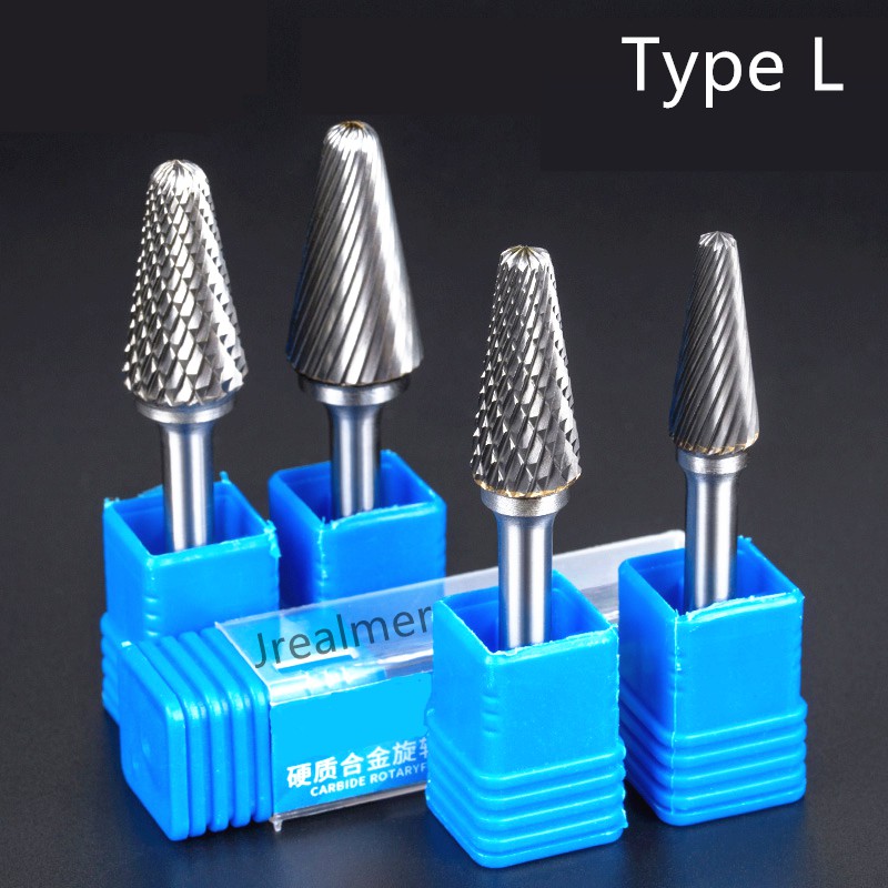 L type 6mm Shank Tungsten Carbide Burrs Rotary Burr Mata Porting Tool ...