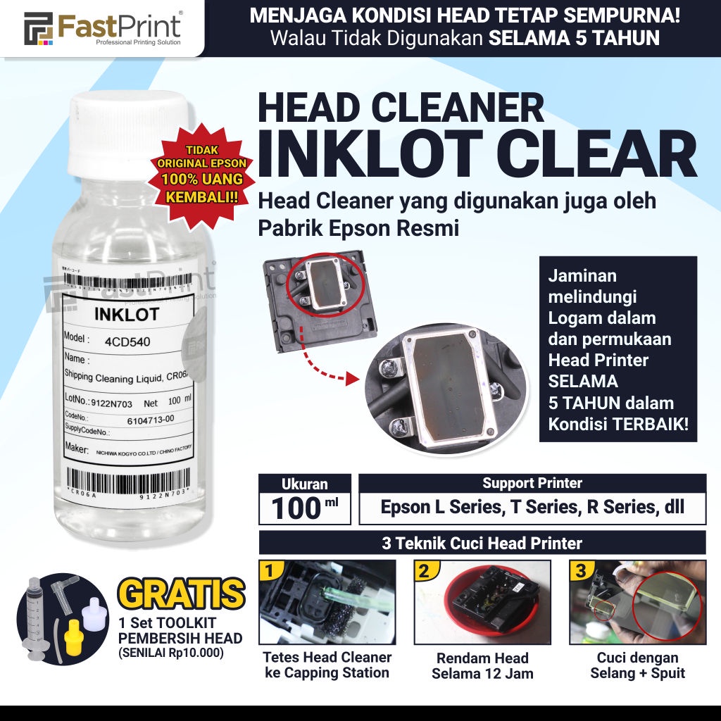Head Cleaner Inklot Clear Original Epson Print Head Cleaning Liquid ...