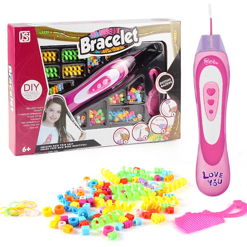 Girls Pretend Play Toys Automatic Hair Braiding Tool Electric Braider ...
