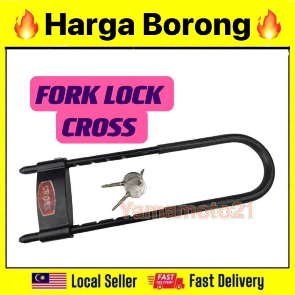 Fork Lock Heavy Duty Security Chain Lock Motorcycle Motosikal Motor ...