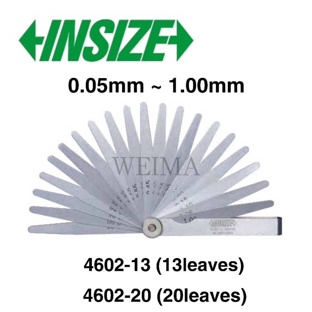 [READY STOCK] INSIZE FEELER GAUGE 0.05mm -1.00mm (4602-13 x 13leaves) (4602-20 x 20 leaves ...