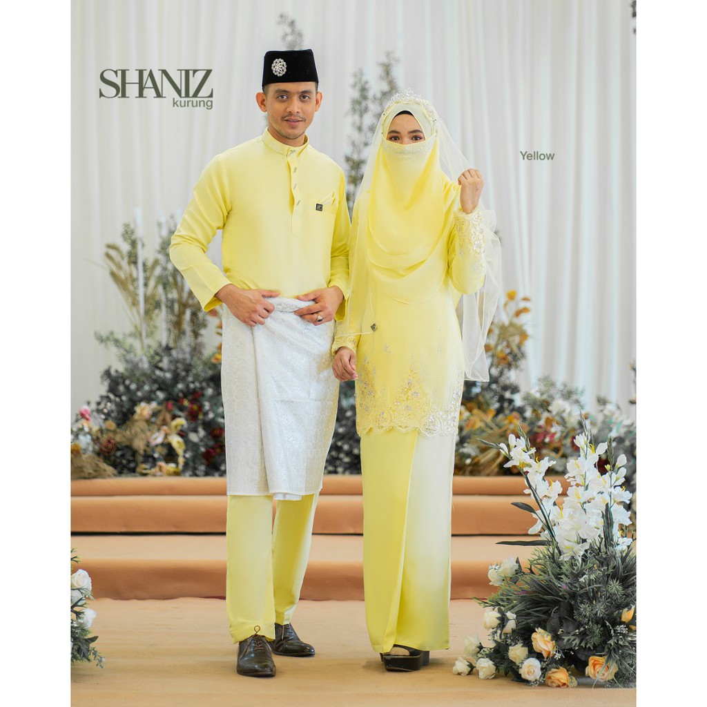 FULLSET KURUNG MODEN SHANIZ{SOFTYELLOW)SANDING I NIKAH I TUNANG ...