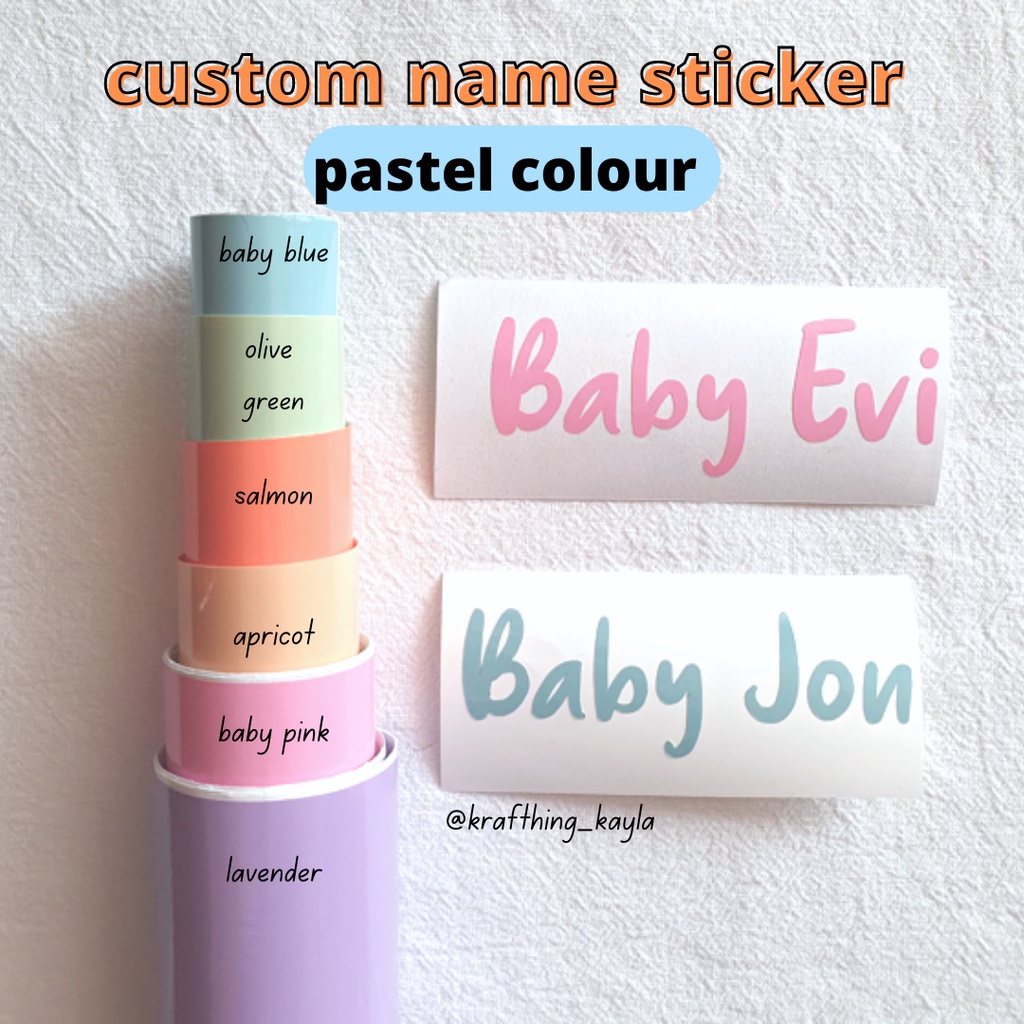 Custom name sticker / label sticker / waterproof sticker nama ...
