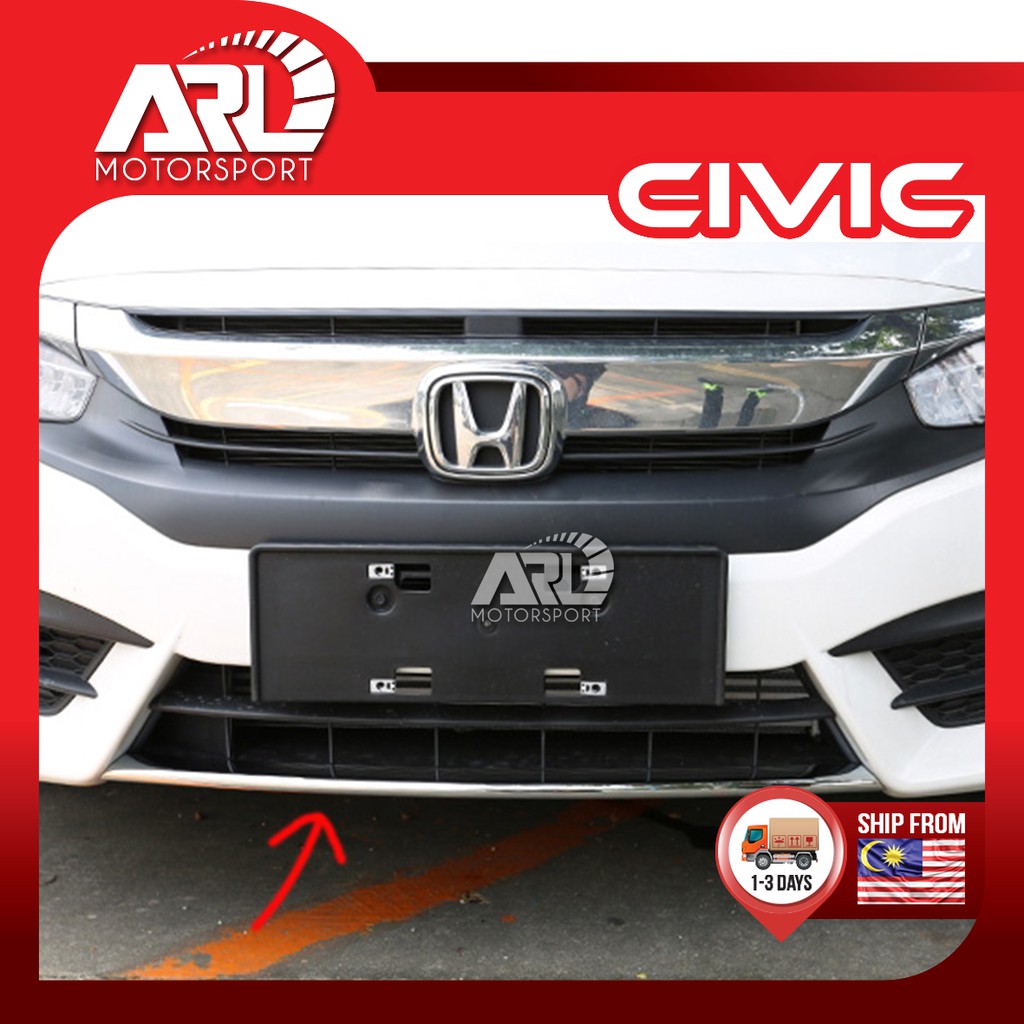 Honda Civic 10th FC FK TBA TEA Front Bumper Lower Chrome Garnish Lower ...