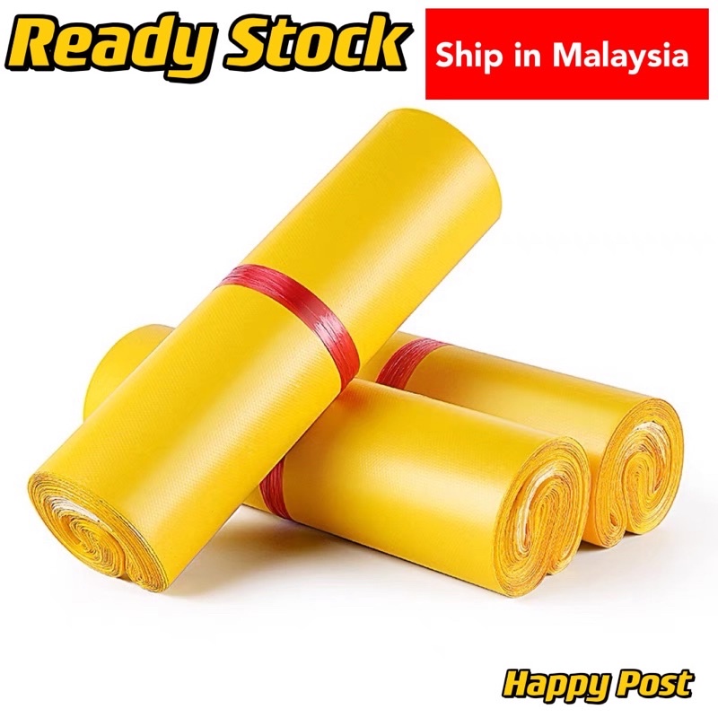 Yellow 100pcs Courier Bag / Beg Kurier / Courier Bag Flyer Plastic Bag ...