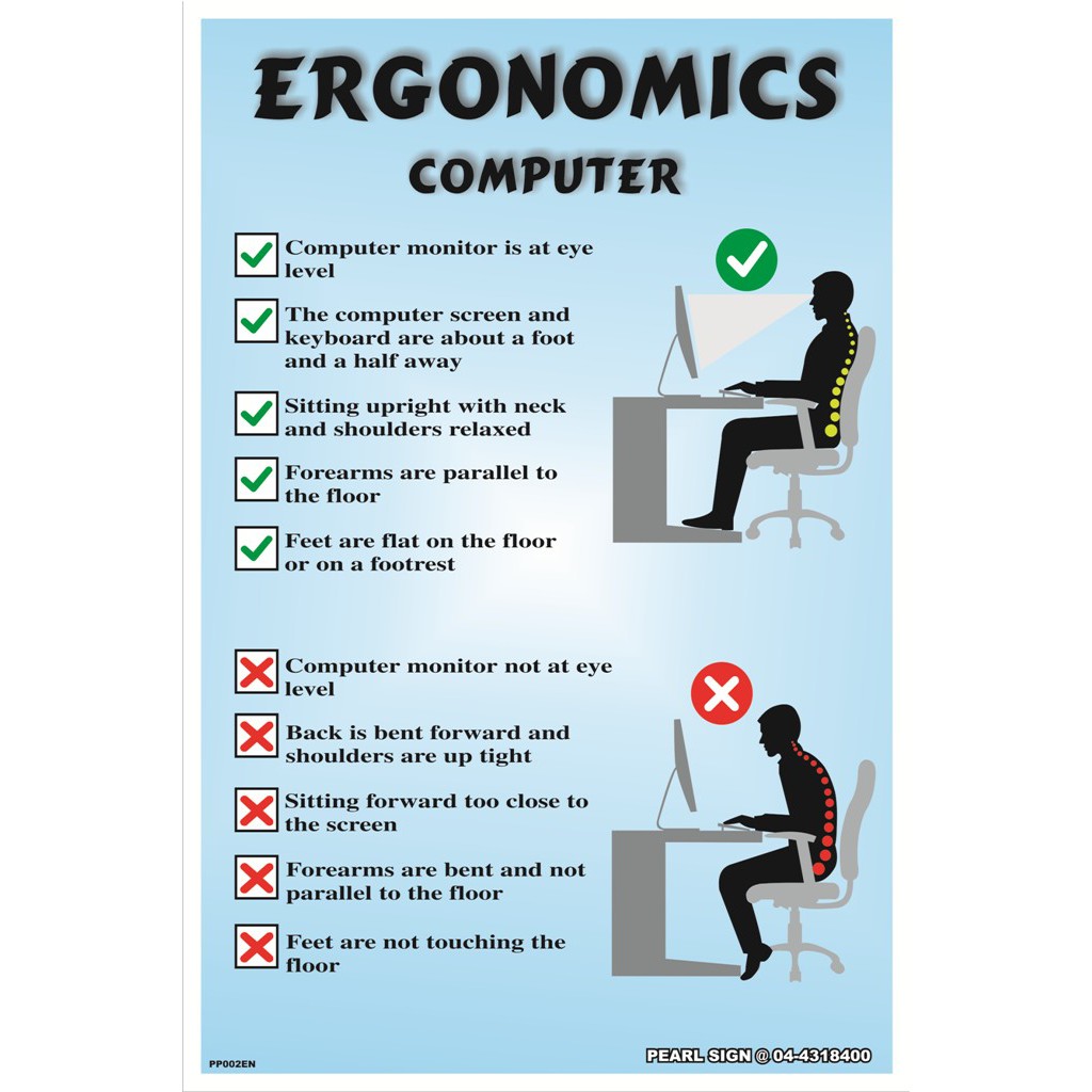 JKKP/DOSH 'POSTER ERGONOMICS COMPUTER"(400X600MM)WOODEN FRAME 1PCS/PKT ...