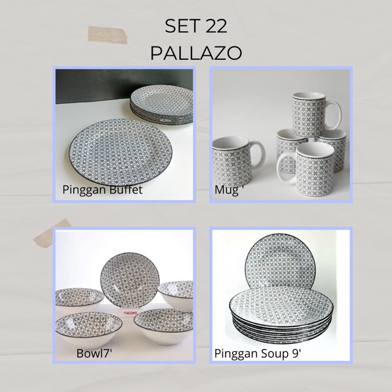 Combo Set Pinggan Mangkuk Giacomo Set Plate Dinnerware Dinner Set Kaca ...