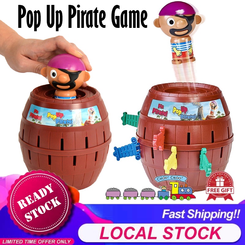 [Choo Choo Toy] XL Size Pop Up Pirate Barrel Game Saving Box Roulette ...