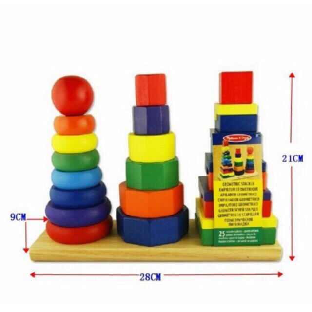 Toy set of 3 3 Colored 3 block towers for babies - Great School Version ...