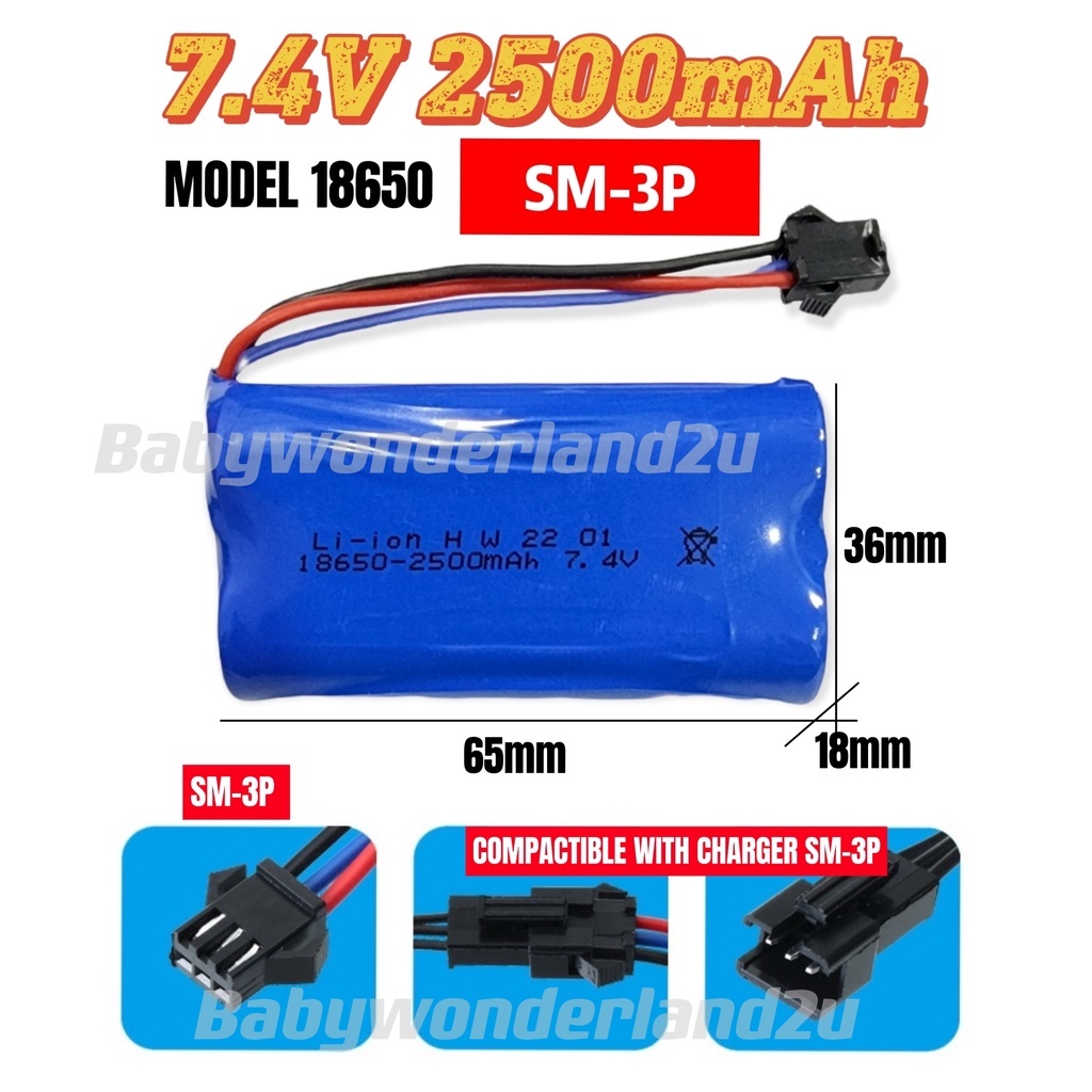 Bateri Kereta Kontrol RC Remote Control Car Rechargeable Battery USB ...