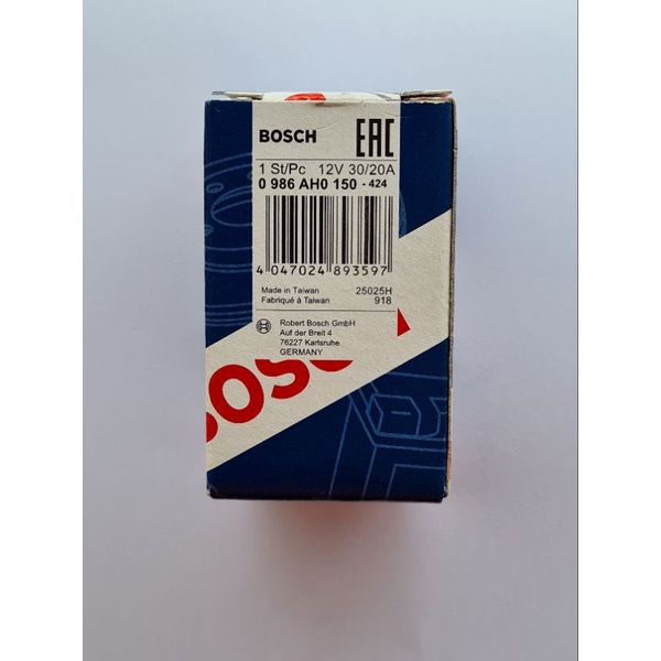 Bosch Universal Automotive Car 5 Pin 87A Relay 12V 30A / 20A - Bosch 5 ...