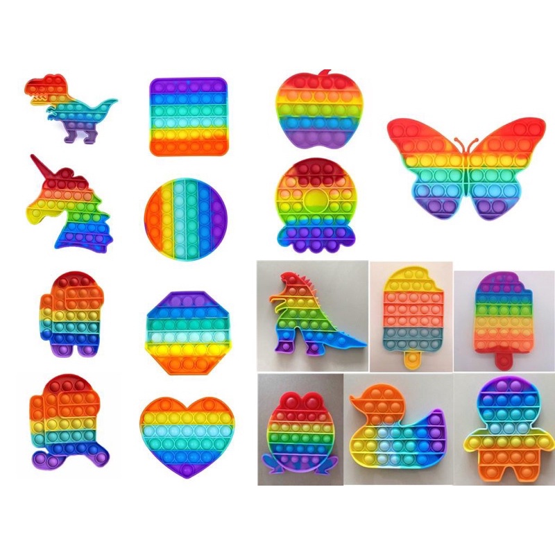 New Fidget Push Pop Its Toys Kids Toys Bubble Kids Toys Popit Rainbow ...