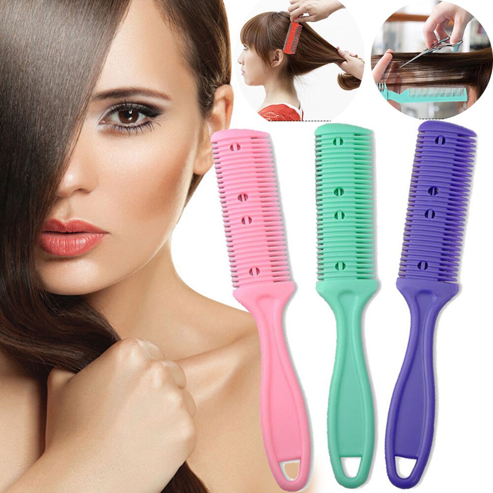 Hair Cutting Comb Black Handle Hair Brushes with Razor Blades Cutting ...
