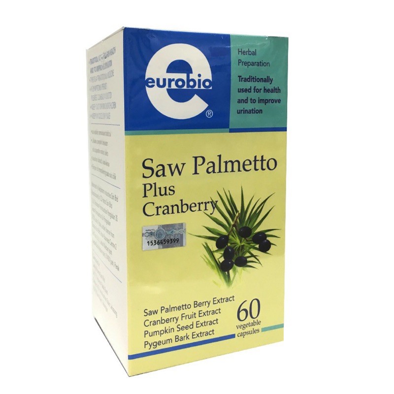 EUROBIO SAW PALMETTO PLUS CRANBERRY CAPSULES 60'S (EXP:03/2030 ...