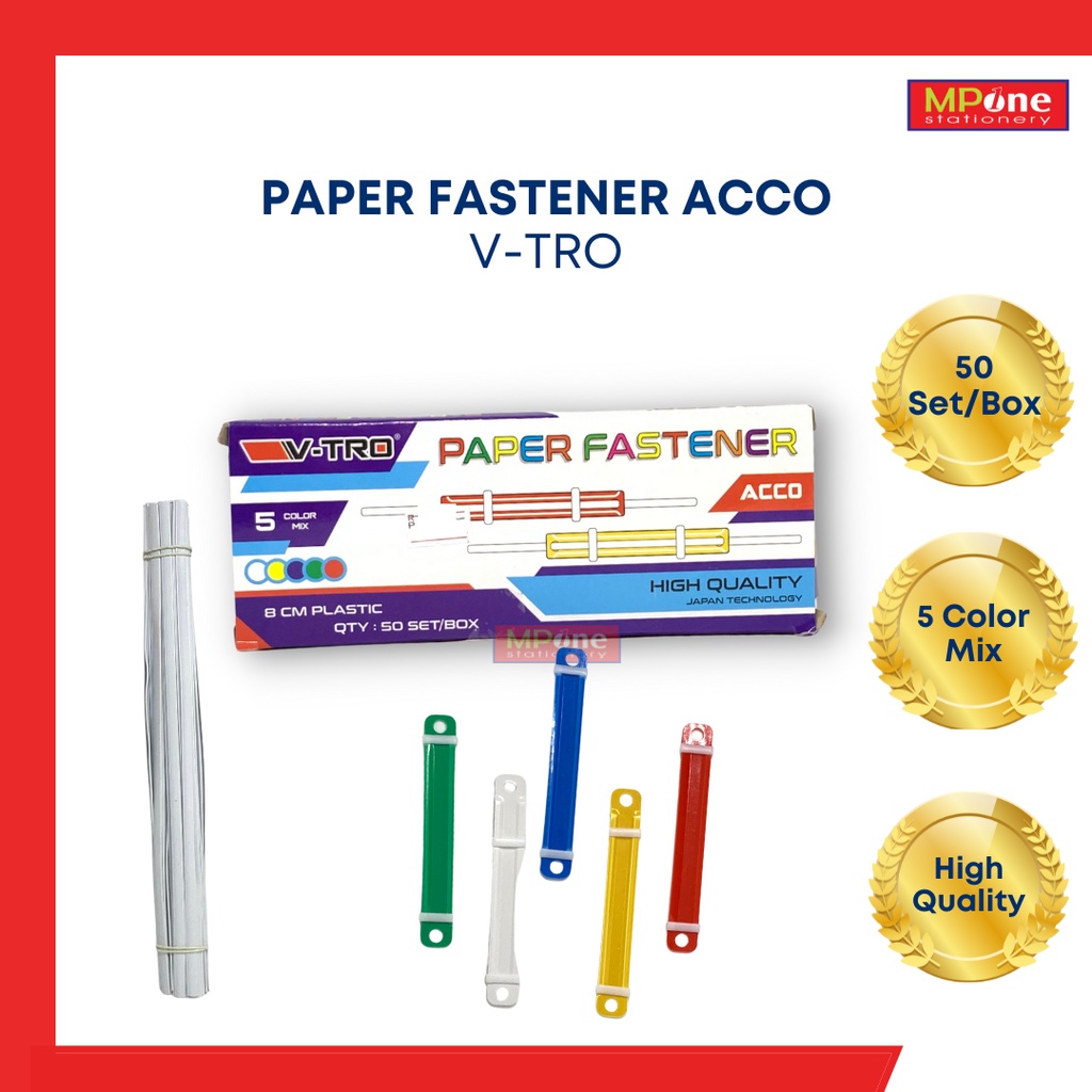 Plastic Acco Paper Fastener / V-TRO Paper Fastener / Color Paper ...