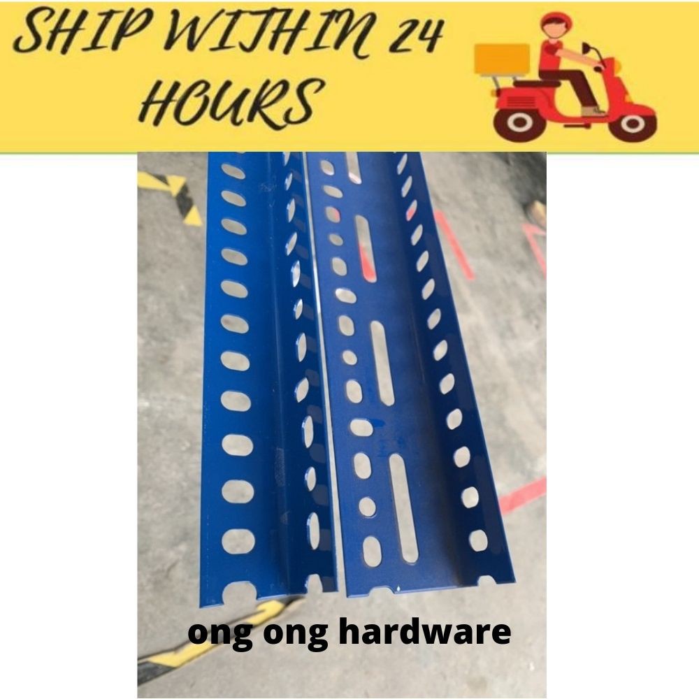 Besi Biru Rak Shelf /[5 ft] Slotted Angle Bar/Iron/untuk DIY Sangkar ...