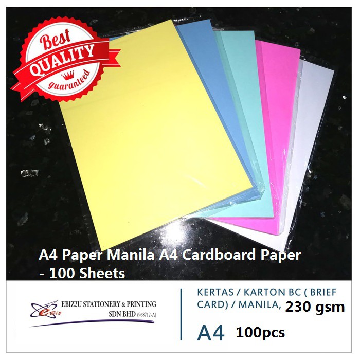 A4 Paper Manila A4 Cardboard Paper 230 gsm - 100 Sheets | Shopee Malaysia