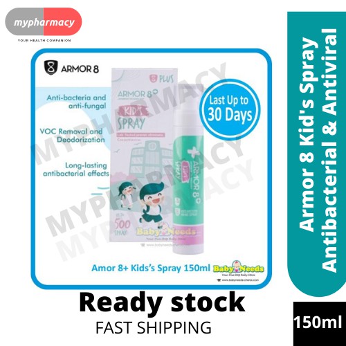 Armor 8 Plus Kid's Spray 150ml Anti- Bacterial, Anti Virus, Anti Fungal ...