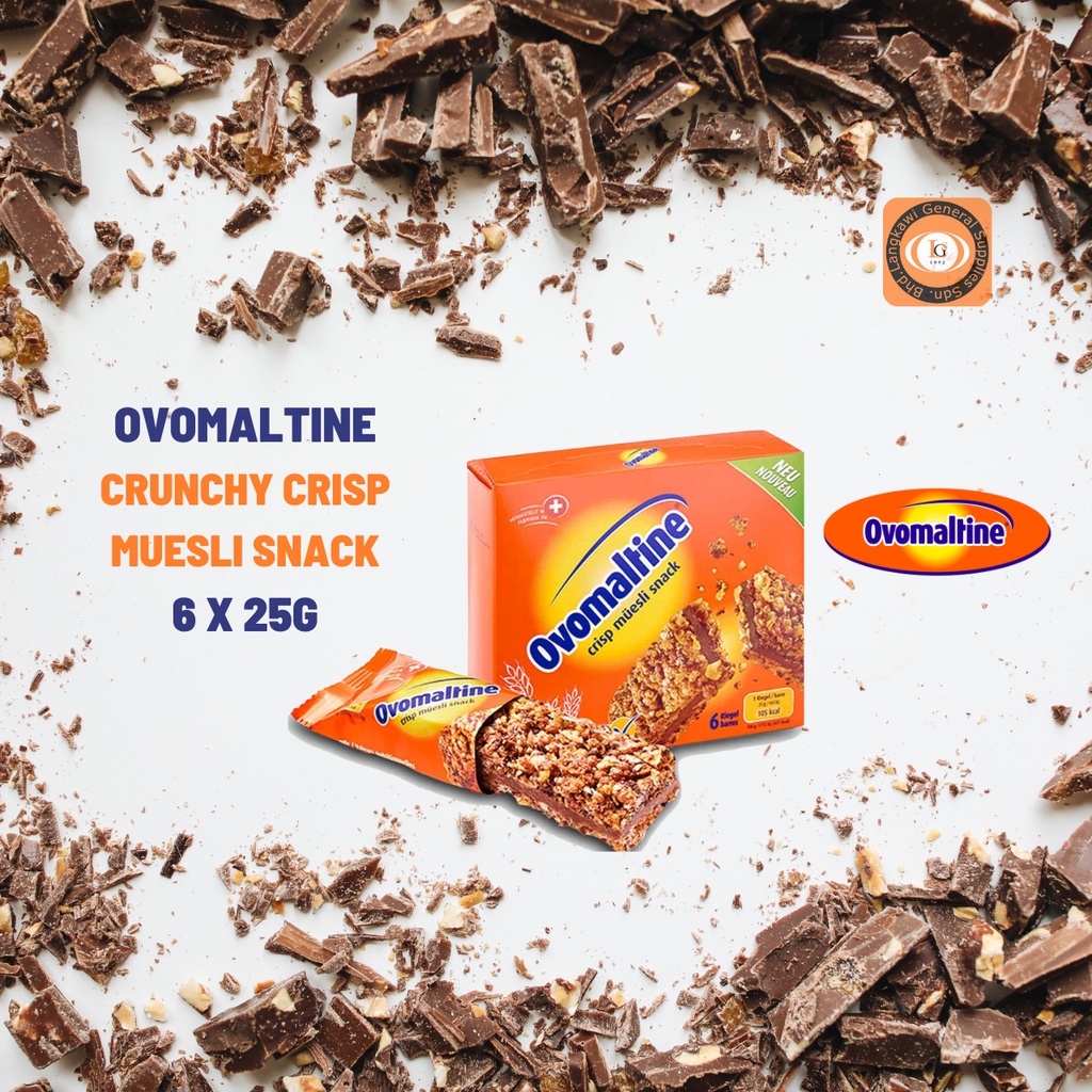 Ovomaltine Crisp Muesli Snack 6bars 150gm energy boost healthy cereals ...
