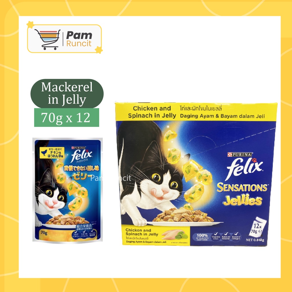 Purina Felix Pouch Wet Food Pouch 70g x 12 [Assorted] | Shopee Malaysia