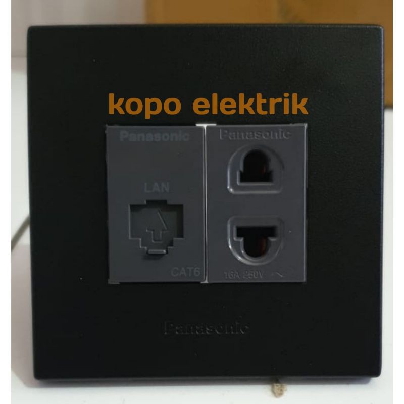 Panasonic Data Outlet Cat6+Socket Universal Style Black Socket LAN Cat6 ...