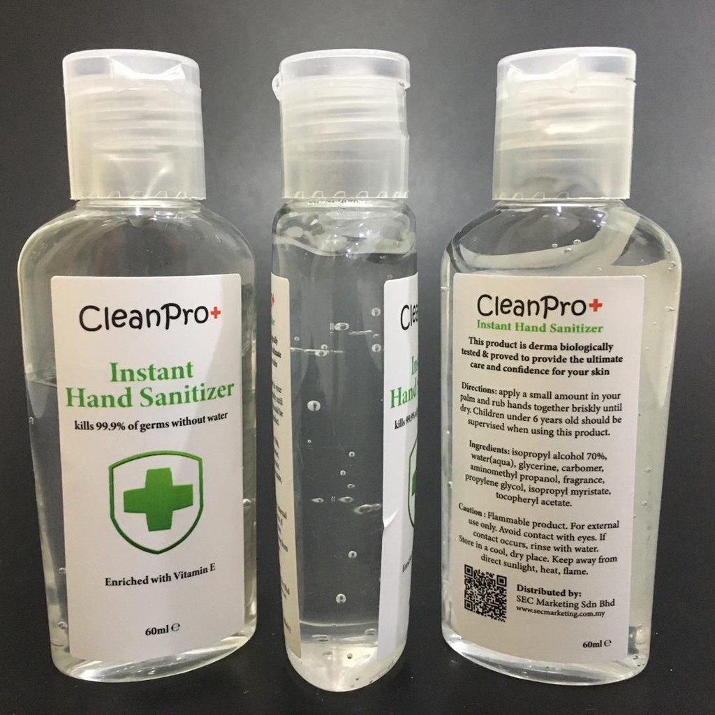 READY STOCK!!! CleanPro+ Instant Hand Sanitizer Gel 60ml/100ml 100% ...
