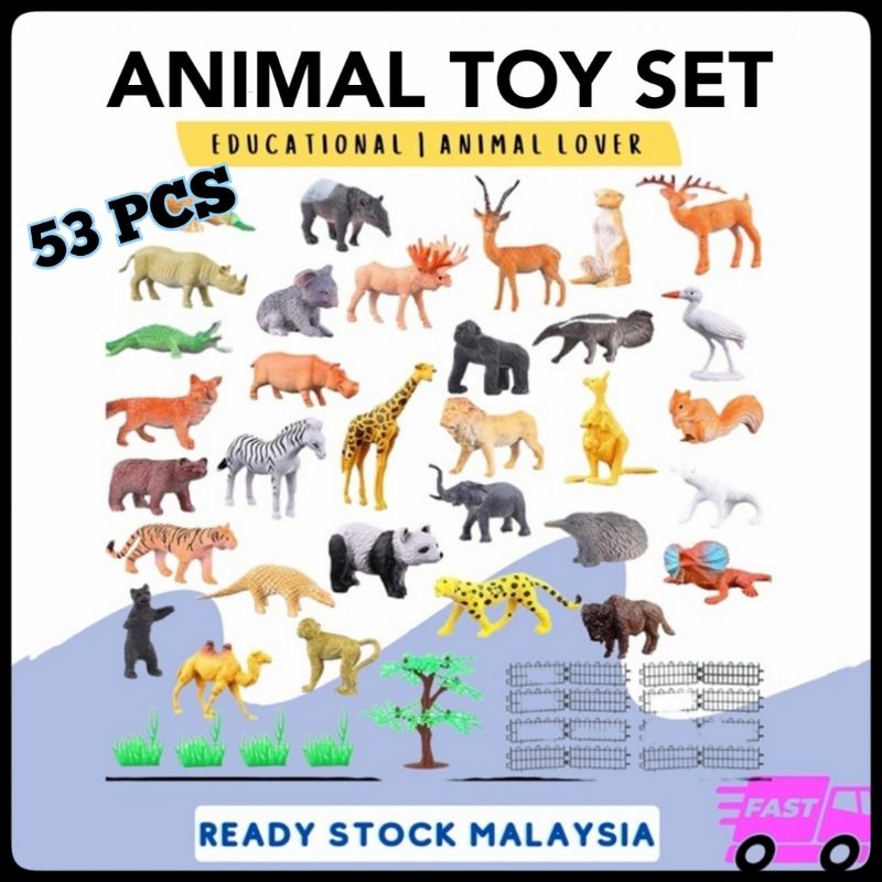 🔥 Animal Toy Simulation Mini Jungle Animal Toy Set Wildlife Zoo Plastic ...