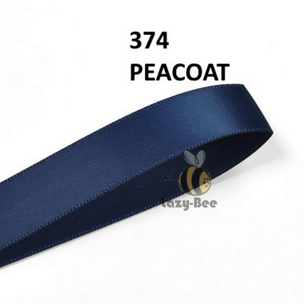 LAZY BEE Dark Blue Navy Blue Biru Tua 5 Meter Premium Double Face Satin ...