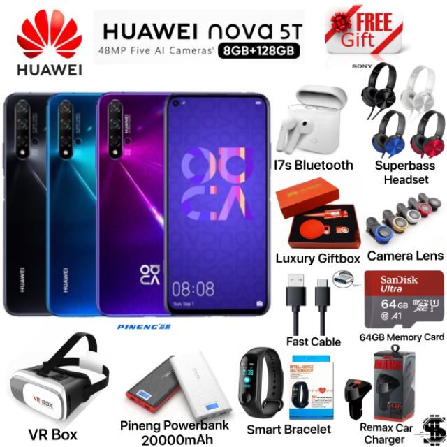 💎Huawei Nova 5T💎8GB+128GB💎Original Huawei Malaysia💎FREE GIFT🎁 | Shopee Malaysia