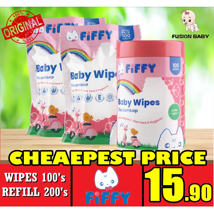🔥🔥🔥OFFER Original Fiffy Combo Pack Wet Tissue Wipes (1 Can + 2 Refill ...