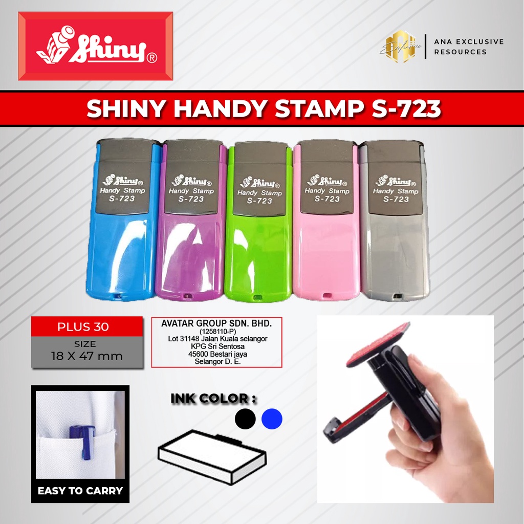 Rubber Stamp SHINY HANDY Stamp Self-Inking S-723 *SAME DAY DELIVERY ...