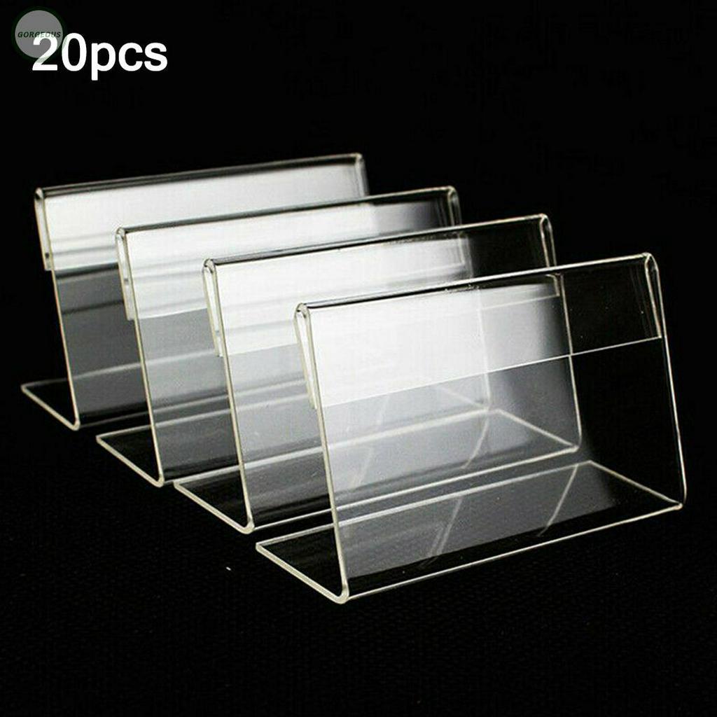 ⭐ Fast Shipping⭐20 Pcs Mini Acrylic Sign Display Holder Price Name Card ...