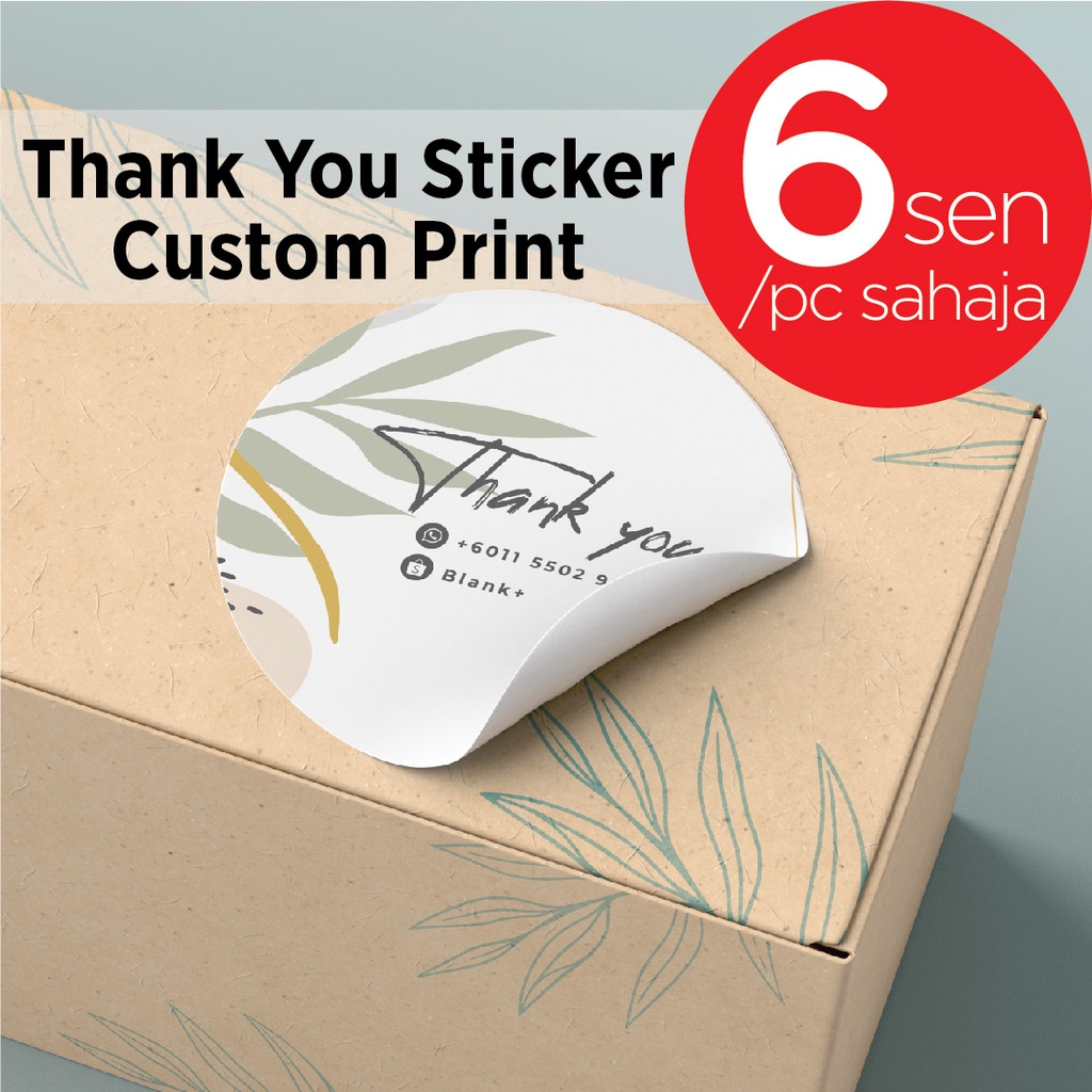 Thank You Sticker Custom Print 5cm 400pcs Round Sticker Seal Label ...