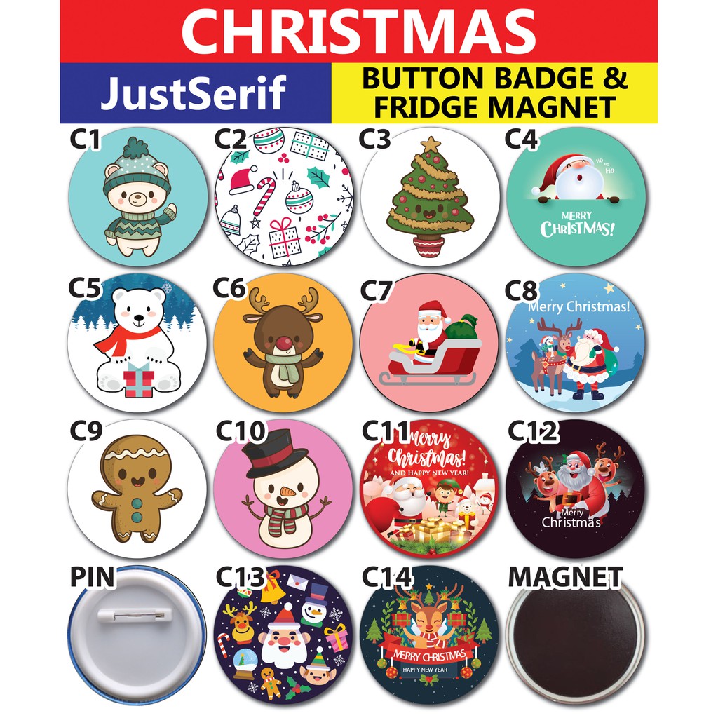 Christmas Button Badge Christmas Gift | Shopee Malaysia