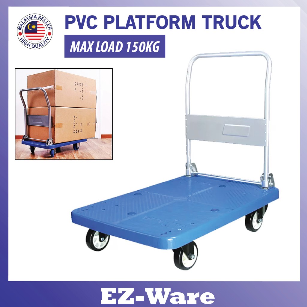 150KG Heavy Duty PVC Platform Hand Truck/Trolley With Low Noise PU ...