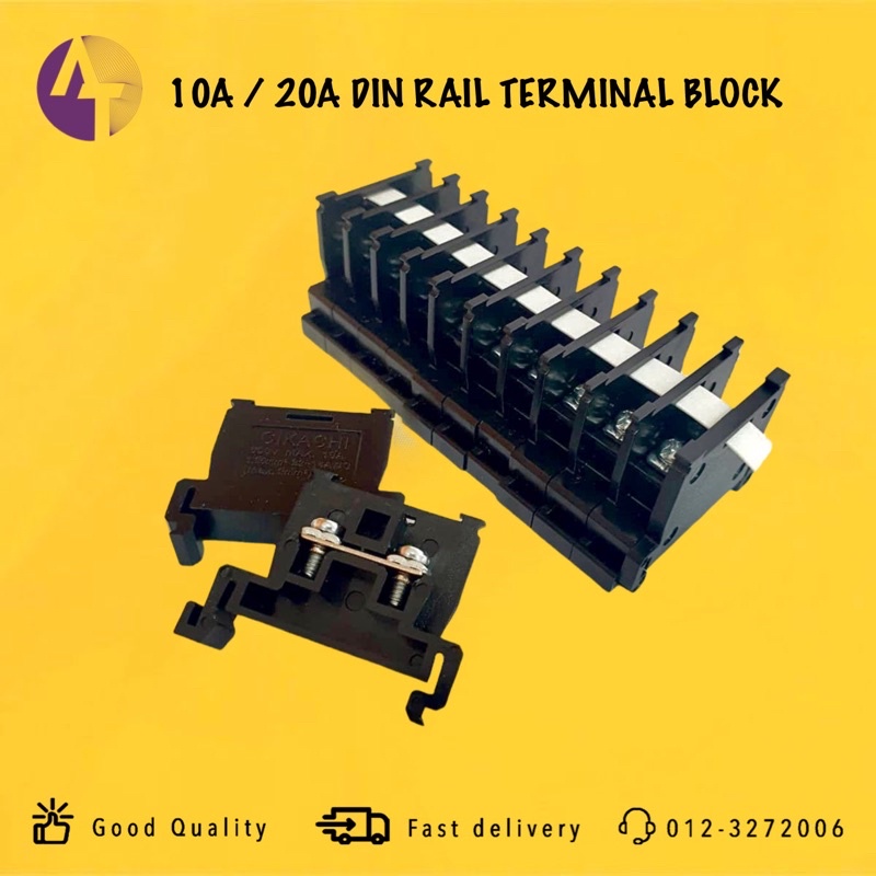 Cikachi 10A / 20A Din Rail Terminal Block c/w End Plate | Shopee Malaysia