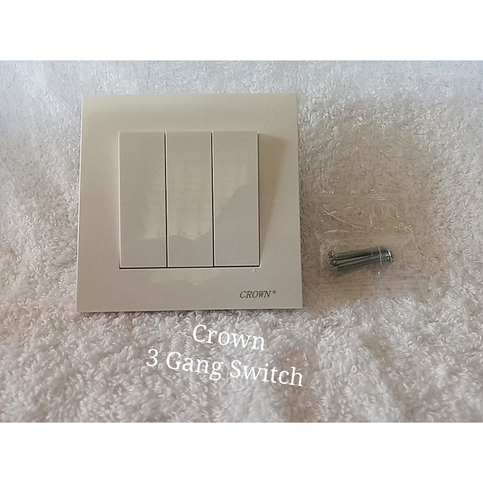 Crown 3 Gang 1 Way Switch/Crown Suis 3 Geng 1 Hala/Crown3组1路开关 | Shopee ...