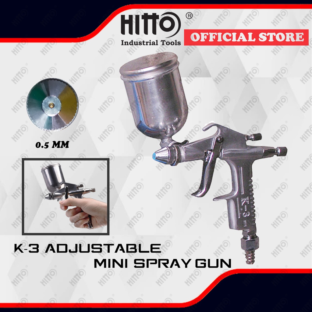 [ HITTO ] K3A 0.5MM Adjustable Mini Spray Gun 200ML Painting ( HSG-K3A ...
