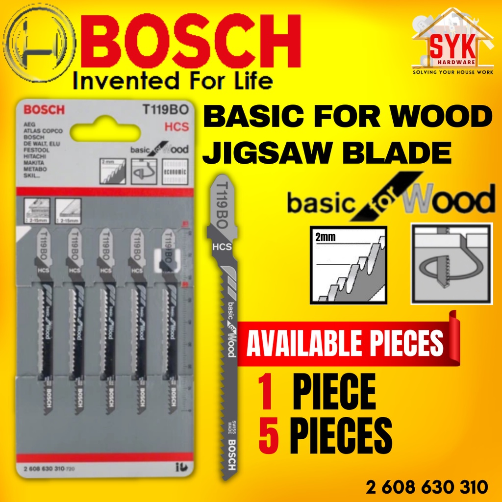 SYK BOSCH T119BO HCS Jigsaw Blade For Wood Plywood Jig Saw Blade ...