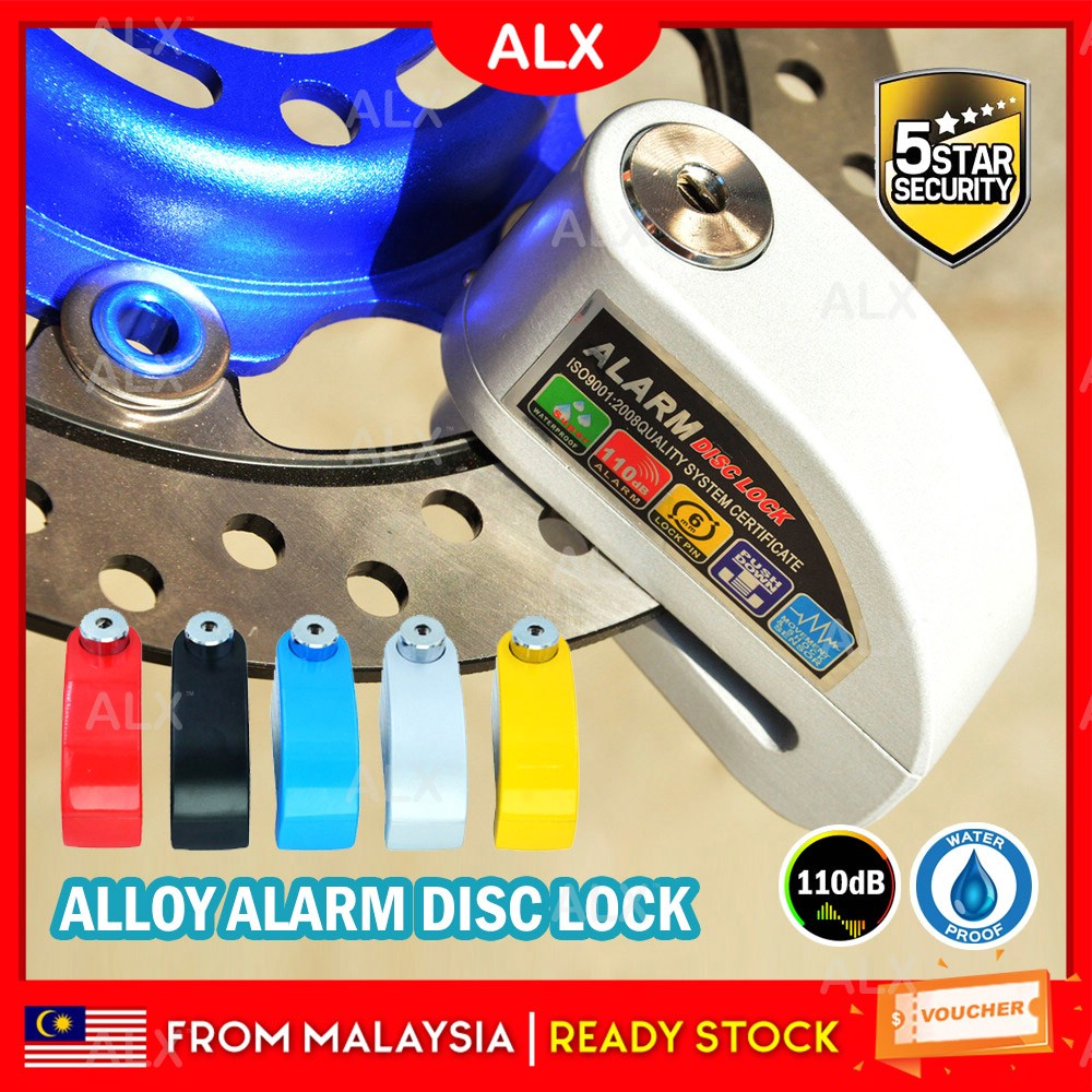 ALX Motor Alarm Disc Lock Very Loud Alarm 110dB Solid Alloy Throttle ...